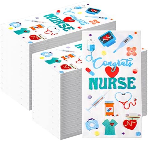 Jinei 200 Pcs Nurse Graduation Napkins 2023 Congrats Nurse Napkins 3 ...