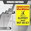 3 PC Caution Slippery When Wet or Icy Sign - 8 x 12 DOUBLE SIDED ...