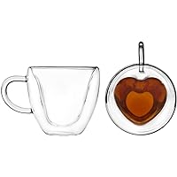 Amazon.com: Godinger Espresso Cups, Coffee Mug Set, Heart Mugs, Glass Coffee Mugs, Double Wall ...