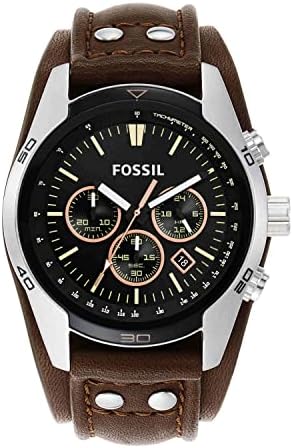 Fossil Coachman Chronograph Black Dial Brown Leather Watch For Men ...
