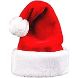 Amazon.com: BOSONER Christmas Hat,Santa Hat,Xmas Holiday Hat for Adults,Unisex Velvet Comfort ...