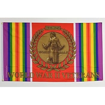 Amazon.com : Flag: (World War 2) WW II Veterans Flag 3'x5' Super Poly ...