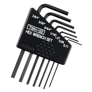 7 Piece Mini Sized Imperial (Inches) Allen Key Set, Including Sizes 0. ...