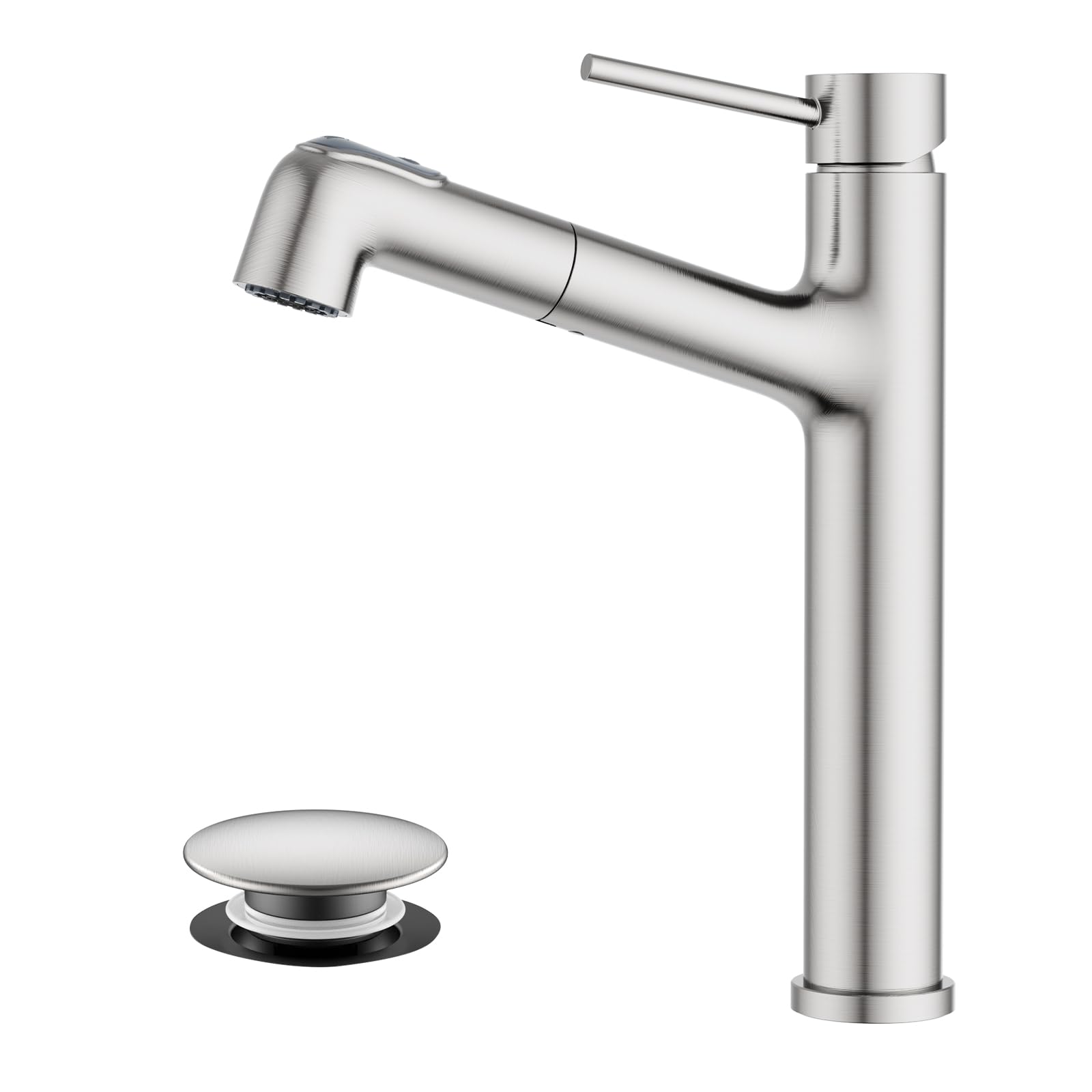 Vessel Sink Faucet with Pull Out Sprayer, Hurran Tall Bathroom Faucets ...