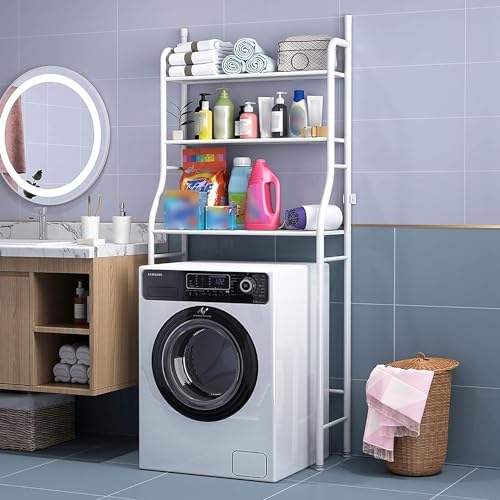 Ozoy 3 Layer Over The Washing Machine Storage Rack Metal Bathroom Shelf ...