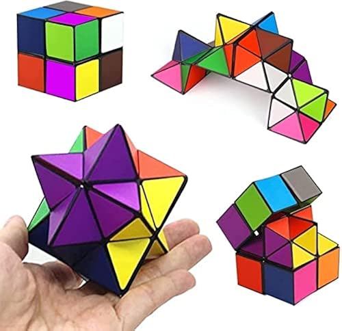 Magic Star Cube,SHONCO 2 in 1 Combo Infinity Cube Toy Transforming ...