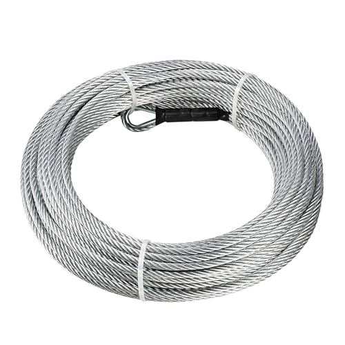 ZIPEAK 3/16" Wire Rope, 50FT Zipline Cable, Galvanized Steel Aircraft ...