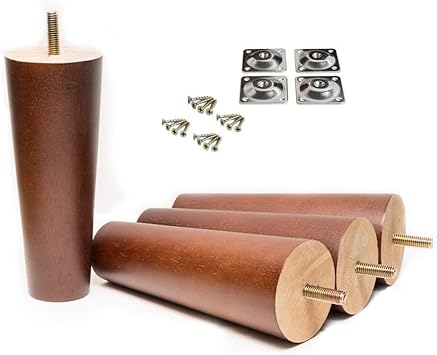 6 Inch Wood Furniture Legs Replacement Cabinet Couch Chair Sofa Legs ...