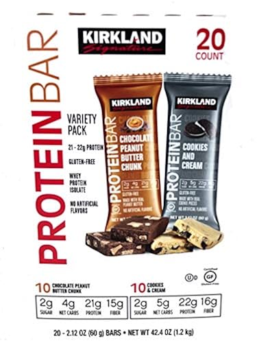 Kirkland Signature Protein Bar Variety Pack 20 Count Chocolate Peanut ...