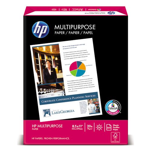 Multipurpose Paper, 96 Bright, 20 lb, Letter, White, 2500 Sheets/Carton ...