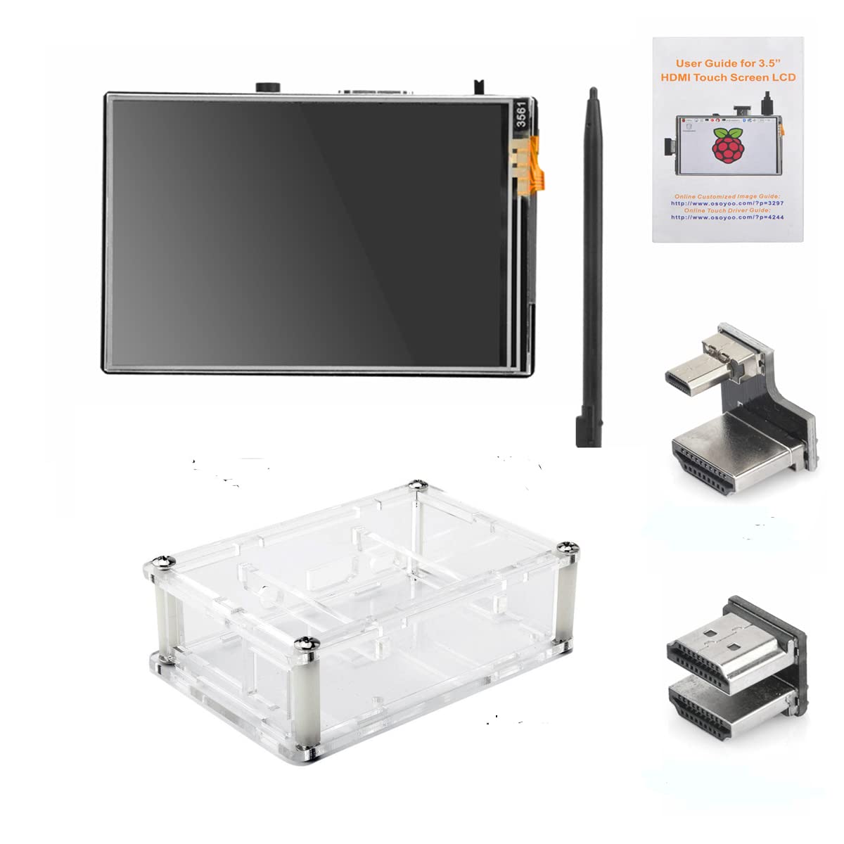 OSOYOO 3.5inch Touch Screen LCD Display HDMI Monitor for RPI with Stylus Pen and Protective Case ...