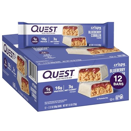 Quest Nutrition Blueberry Cobbler Hero Protein Bar, Low Carb, Gluten ...