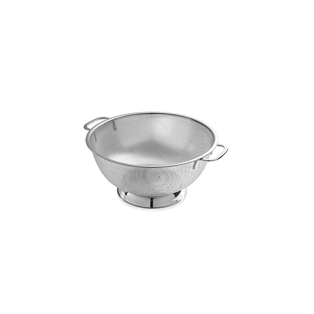 Bellemain 5 Qt Metal Colander with Handle | Pasta, Spaghetti, Berry ...