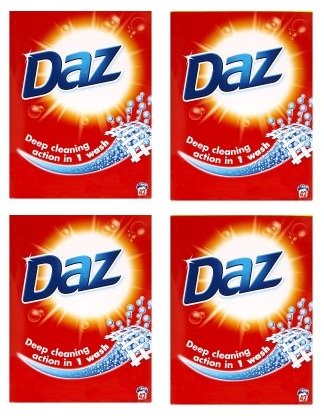 Daz Washing Powder Regular 2.584Kg Value Pack 38 Washes each Pack of 4 ...