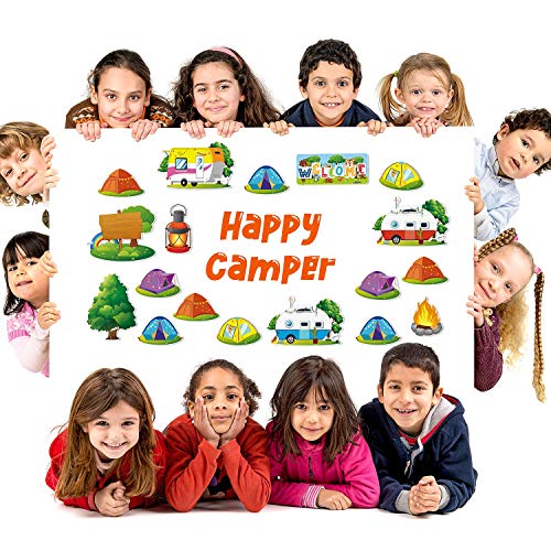Camping Bulletin Board Decoration Set Mini Tent Vintage Trailers ...