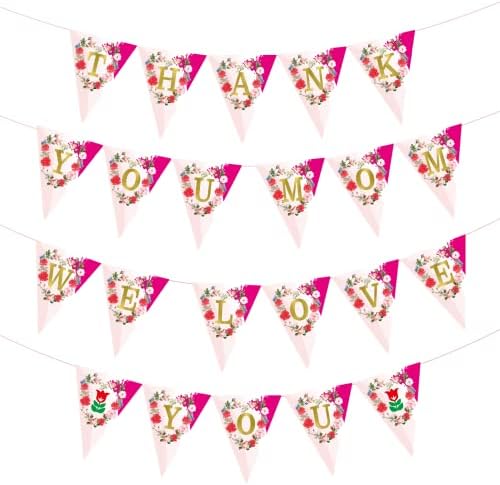 4H-thank you mom-Thank You Mom We Love Mom Banner Mothers Day Pennant ...