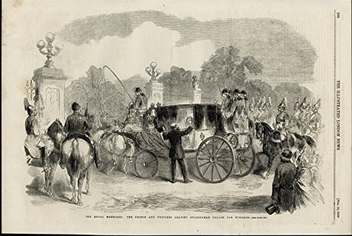 Royal Marriage Couple In Carriage Buckingham 1858 Interesting Antique U ...
