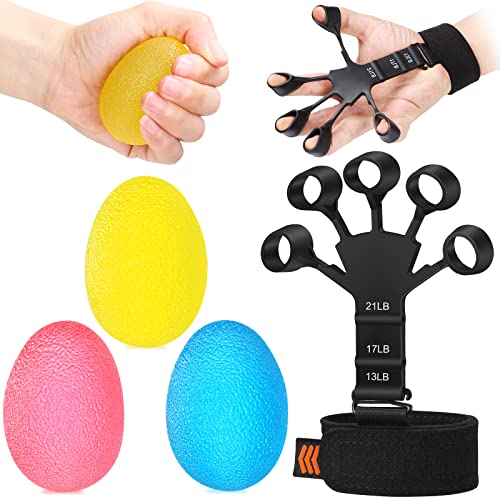 Grip Strength Trainer - Finger Exerciser & Hand Exercise Balls ...
