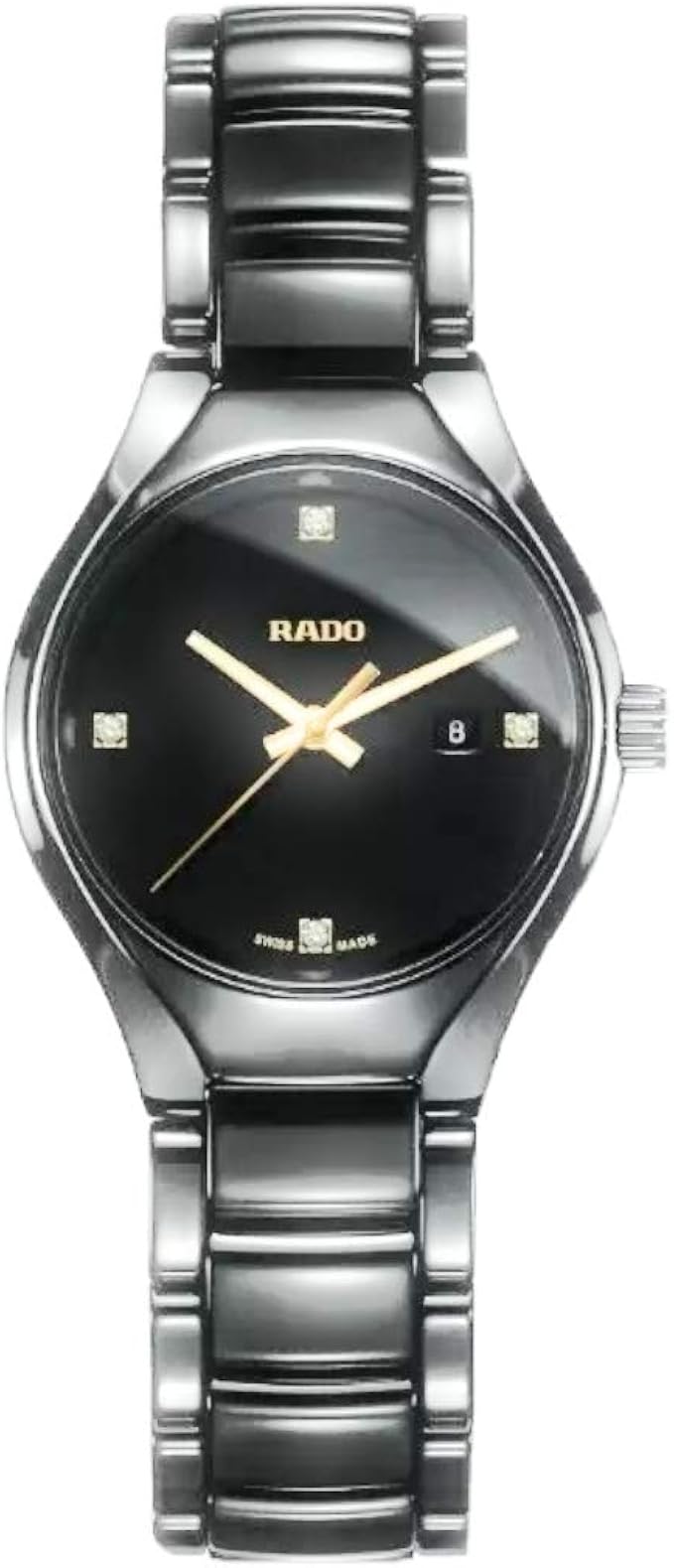 Rado True Damen-Armbanduhr Diamant 30mm Armband Keramik Grau Quarz ...
