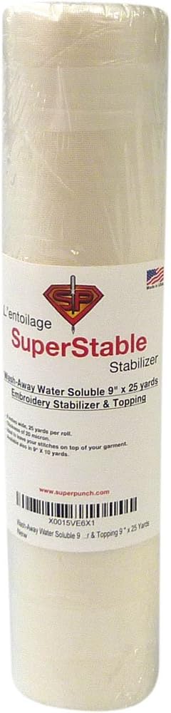 Wash-Away Water Soluble Stabilizer 9 Inch x 25 Yard Roll. SuperStable ...