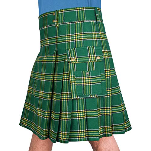 DSS KILTS- Men's Heavy Tartan Utility Kilt (Irish Green Tartan, 40" at Belly Button) | Pricepulse
