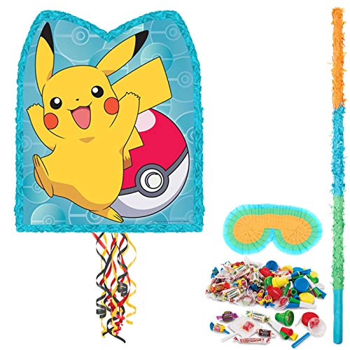 BirthdayExpress Pokemon Pikachu Pull String Party Pinata Kit With ...