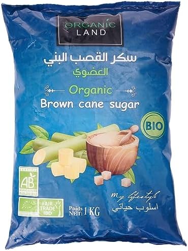 Organic Land Organic Brown Cane Sugar, 1 kg, Multicolour price in Saudi ...