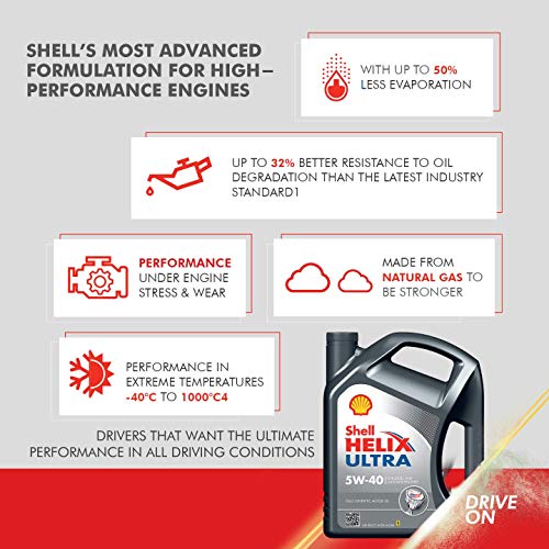 Shell Helix Ultra 5W-40 API SN Fully Synthetic Engine Oil for Petrol ...
