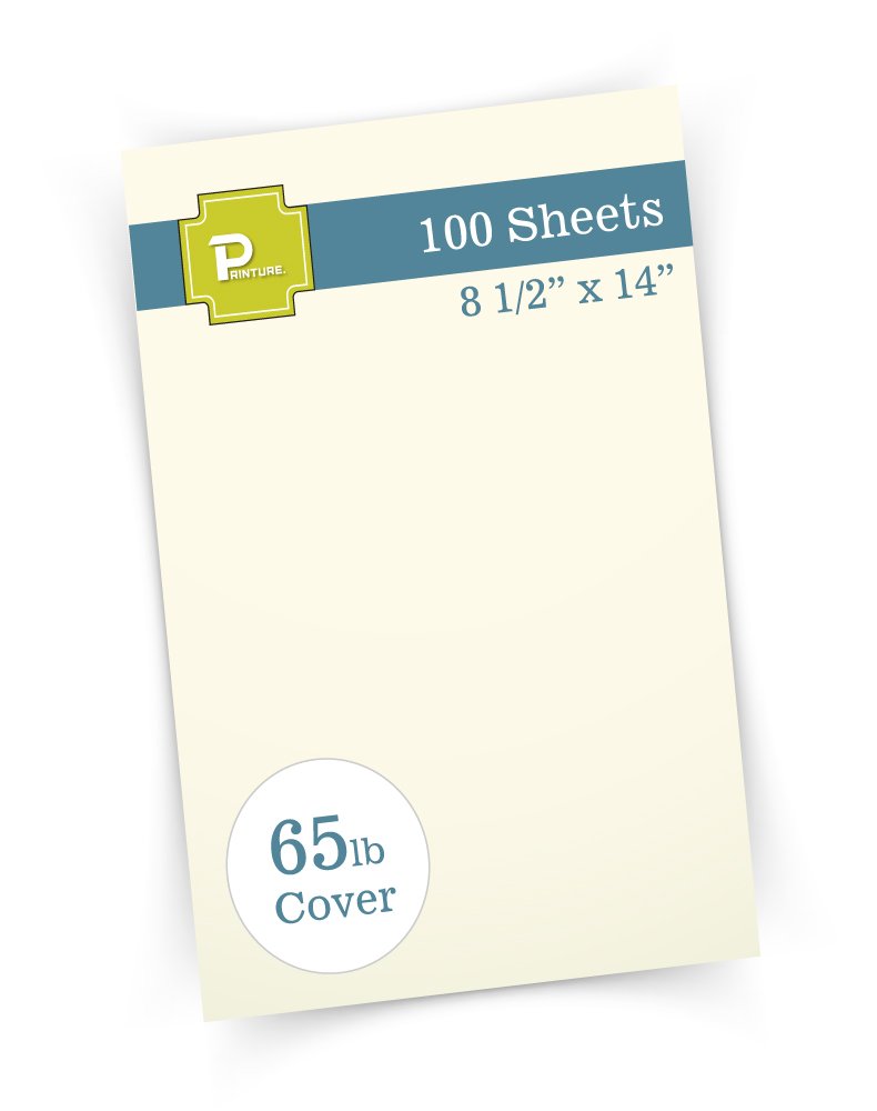 Printure Natural Cream Legal Size Cardstock (8 1/2” X 14”) - 65lb Cover ...