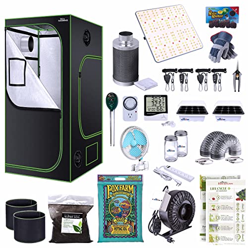 TheBudGrower-Complete Solution-600W eq.Dimmable LED w Quant-LED light ...