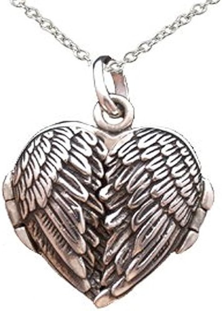 Amazon.com: Sterling Silver Angel Wing Locket Pendant: Jewelry