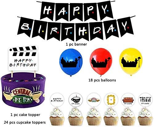 Vercico Friends TV Show Themed Party Decorations, Happy Birthday Banner ...