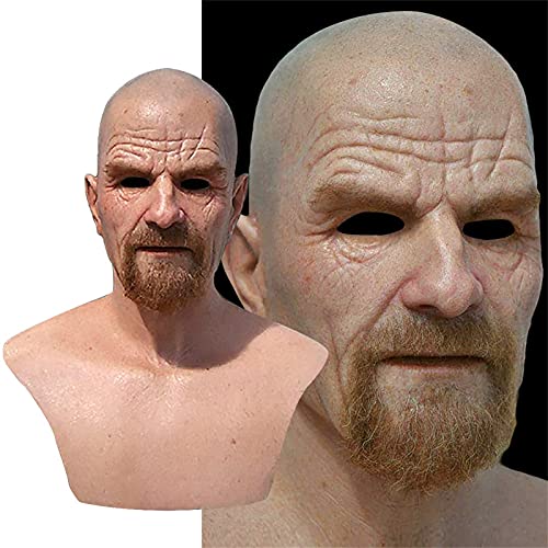 oceanmapsa Scary Halloween Old Man Mask for Adult, Realistic Latex Mask ...