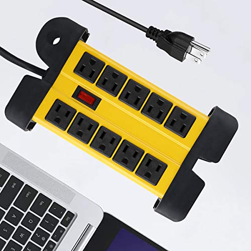 Industrial Metal Power Strip, 10 Outlet Heavy Duty Power Strip ...