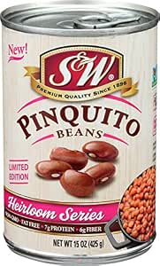 Amazon.com : S&W, Beans Heirloom Pinquito, 15 Ounce : Grocery & Gourmet ...