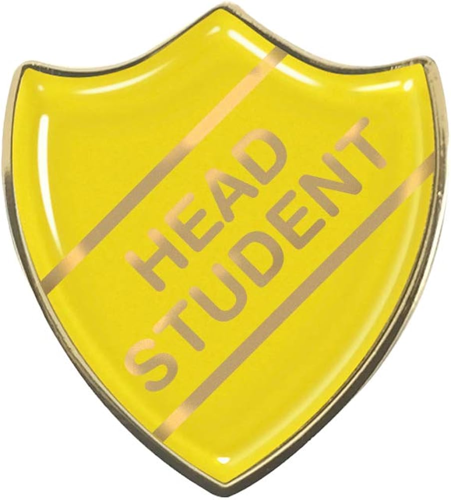 Head Student Yellow School Shield Badge: Amazon.co.uk: Clothing