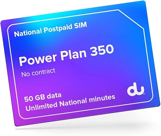 du Postpaid Power Plan 350 SIM Card with 50 GB Data and Unlimited ...