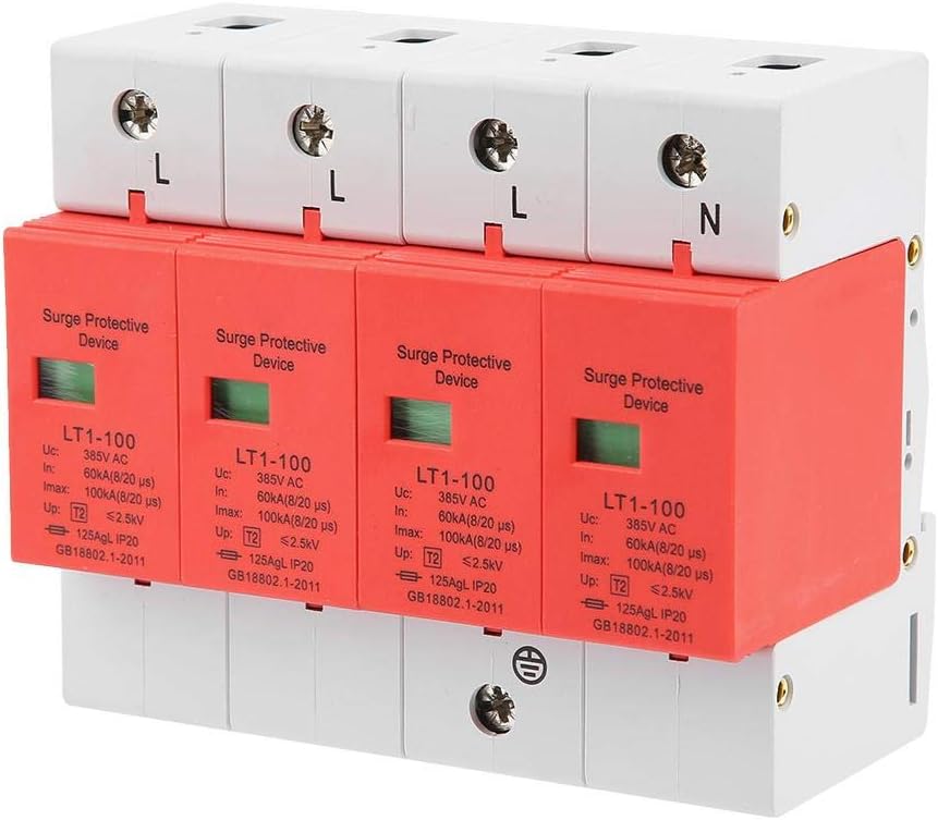 4 Poles Surge Protective Device, 60-100KA 420vAC Low-Voltage Industrial ...