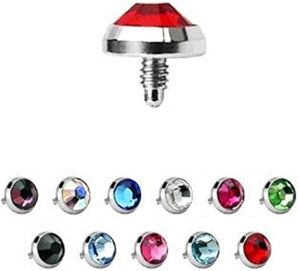 Amazon.com: BodyJewelryOnline 22 Dermal Anchor Tops 5mm Flat CZ 14g ...
