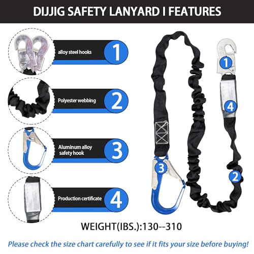 Hunter Safety System Harness 6ft Double Leg Shock Absorbing Fall ...