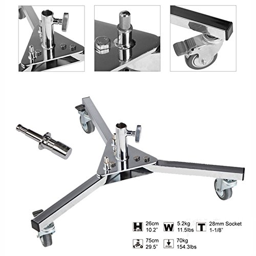 Buy Super Heavy Duty C Stand Base with Dolly Caster Wheels Runway Stand ...