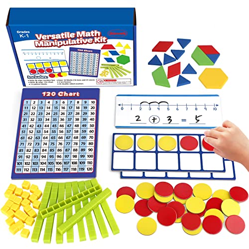 Take Home Versatile Math Manipulatives Kit for Kids Grade K-3,With Ten ...