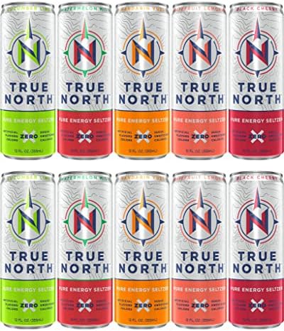 True North Pure Energy Seltzer 5 Flavors Variety Pack, Naturally ...