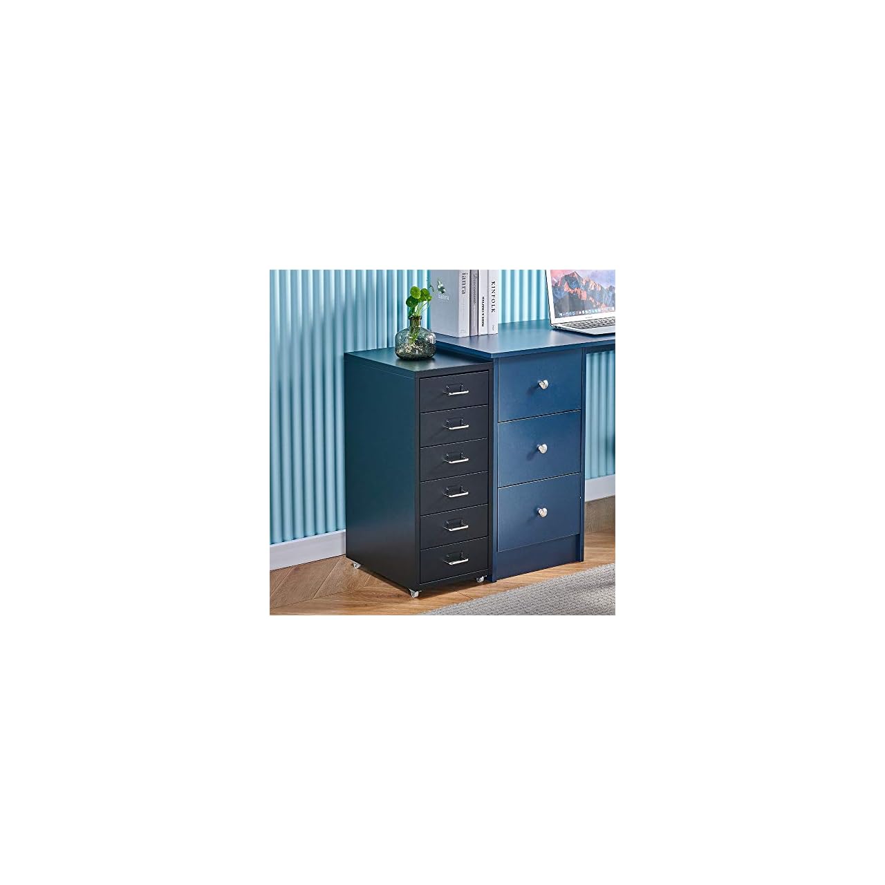 Mobile Office File Document Storage Cabinet Tallboy Corner with 6 ...
