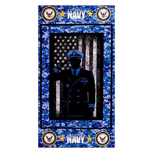 Amazon.com: Sykel Enterprises Military cotton panel Navy Fabric Multi