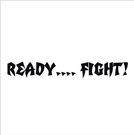 Amazon.com: Ready.Fight! Video Game Text 12 inch Black Indoor Outdoor ...