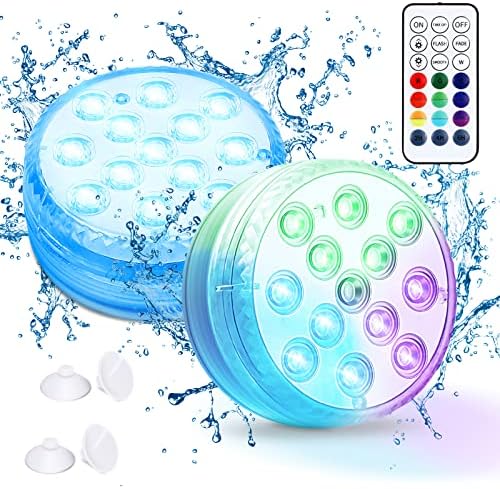 Vimzone Pool Lights, Submersible LED Lights with Remote RF(164ft ...