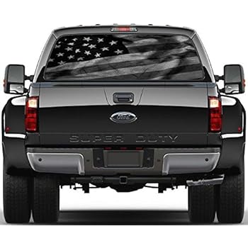 Amazon.com: FGD Brand Truck Rear Window Wrap Black & White Distressed ...