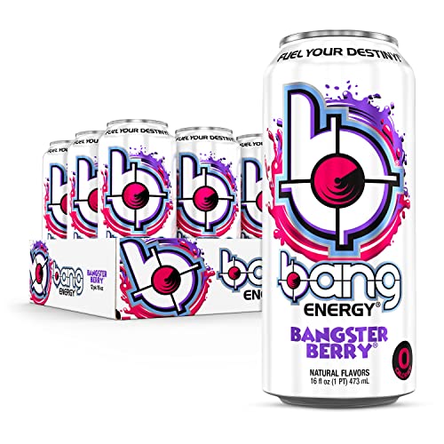 Bang Energy Bangster Berry, Sugar-Free Energy Drink, 16-Ounce (Pack of ...