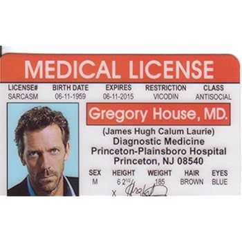 Amazon.com: Hugh Laurie Dr. Gregory House Novelty Drivers License ...